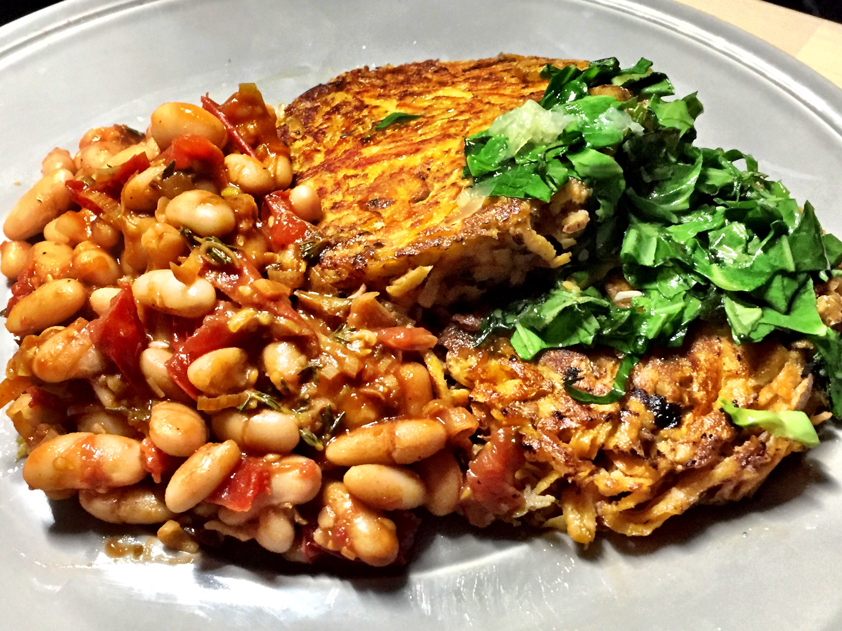 Smoky Beans and Sweet Potato Hash Browns | Sieved